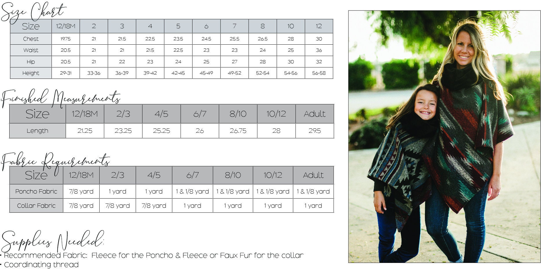 INSTANT DOWNLOAD Merry Poncho child Sizes 12 /18 Months to - Etsy Australia