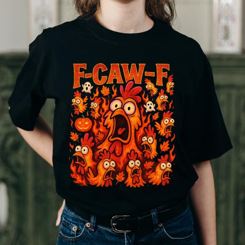 F-caw-f Chicken PNG , Funny Screaming Quote Poultry Rooster Chicken ...