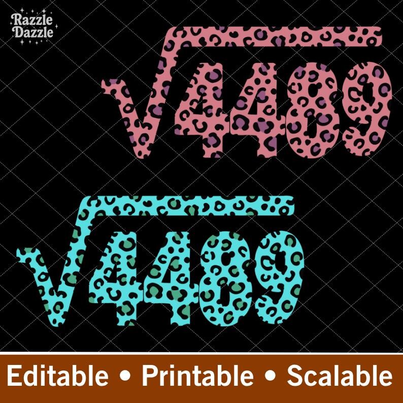 12x Leopard Square Root 4489 SVG PNG, Square Root 4489 Bundle, Funny 67 ...