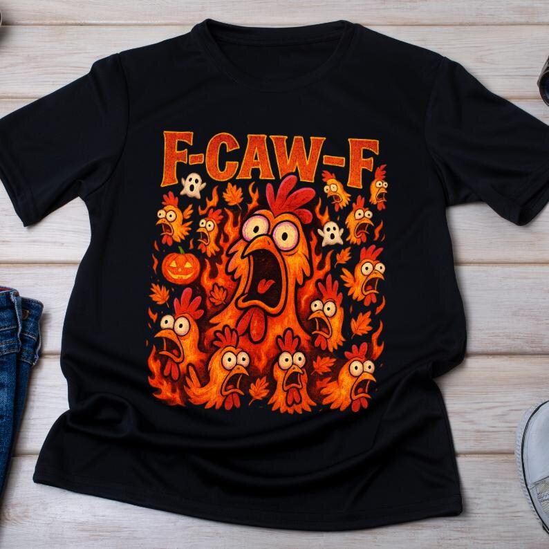 F-caw-f Chicken PNG , Funny Screaming Quote Poultry Rooster Chicken ...
