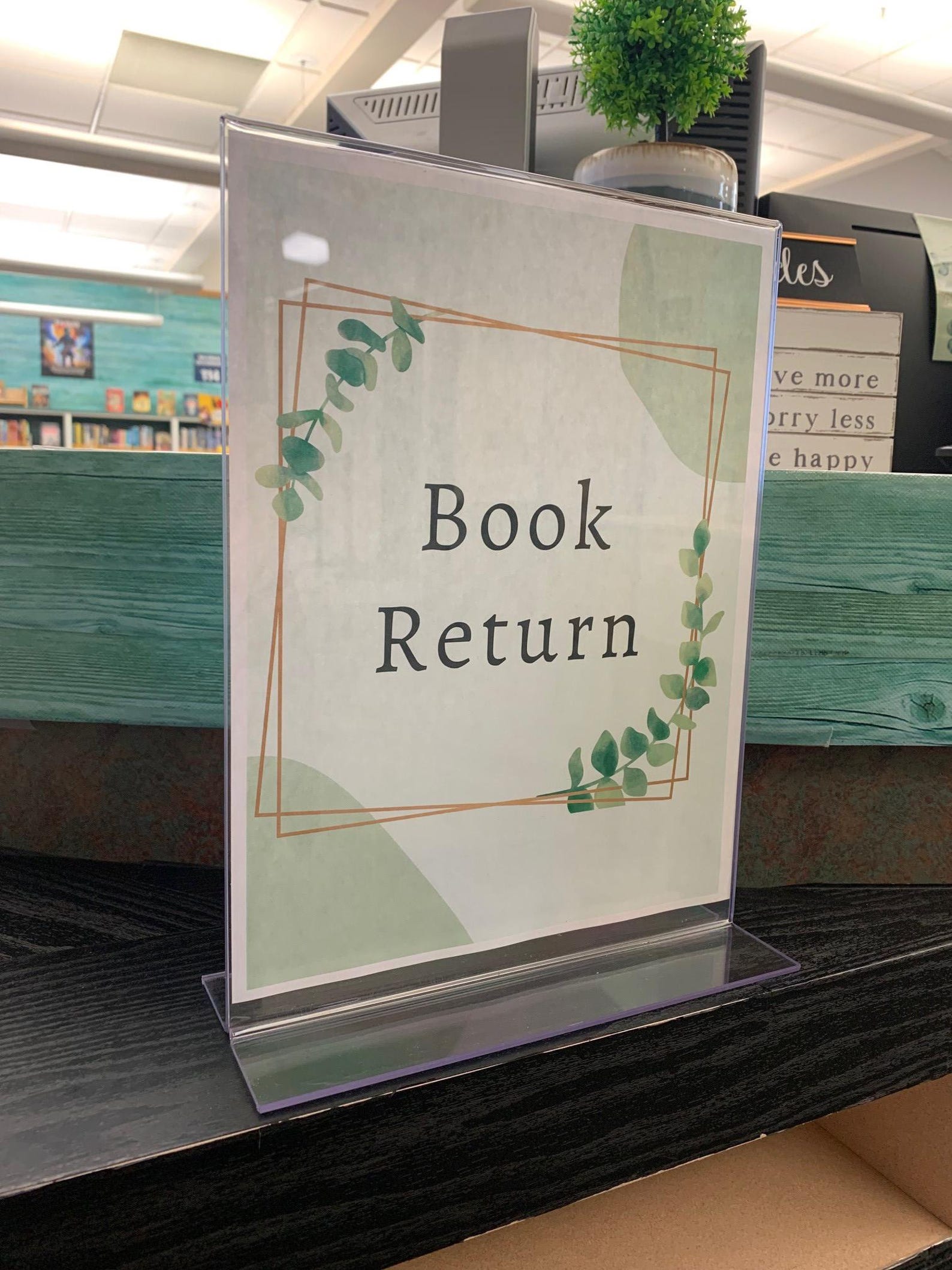 Book Return Sign - Etsy