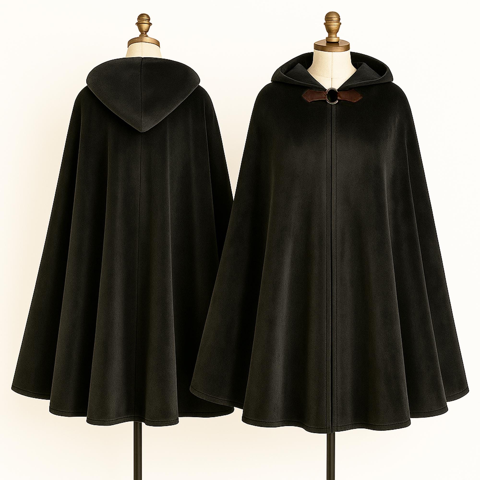Forest Green Velvet Hooded Cloak for Hobbit, Medieval Role Playing Game ...