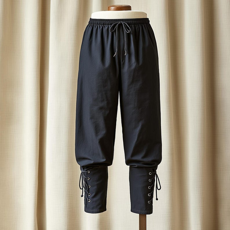 Eco Friendly Medieval Trousers Lace-up, Renaissance Linen Cotton Viking ...