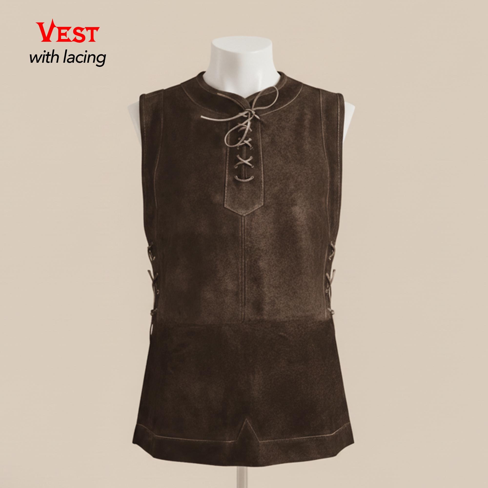 Medieval Barbarian Full Costume: Faux Fur Shoulder Mantle Cape, Bracers ...
