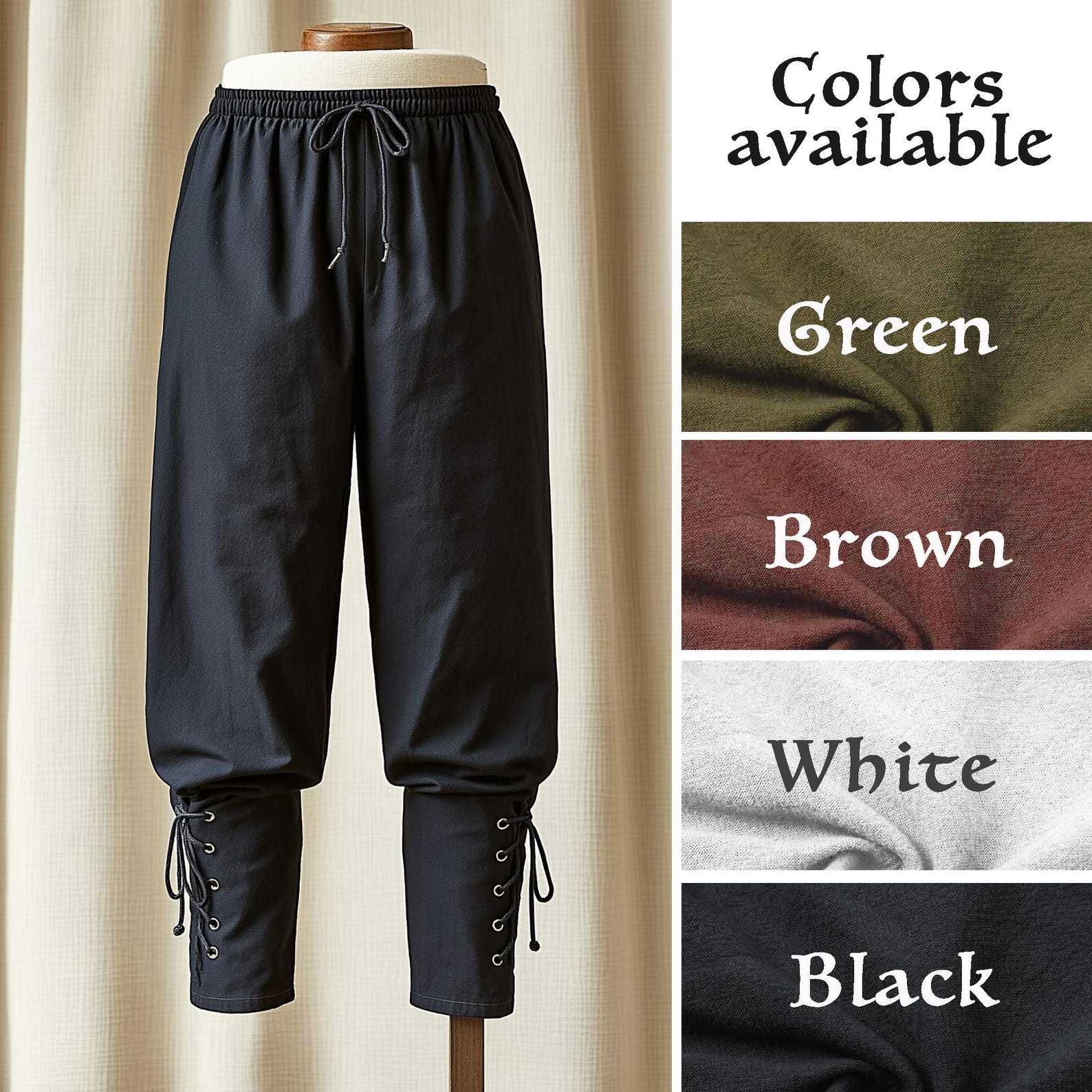 Medieval Men Clothes - Hooded Cape Cloak, Lae-up Shirt Tunic, Pants ...