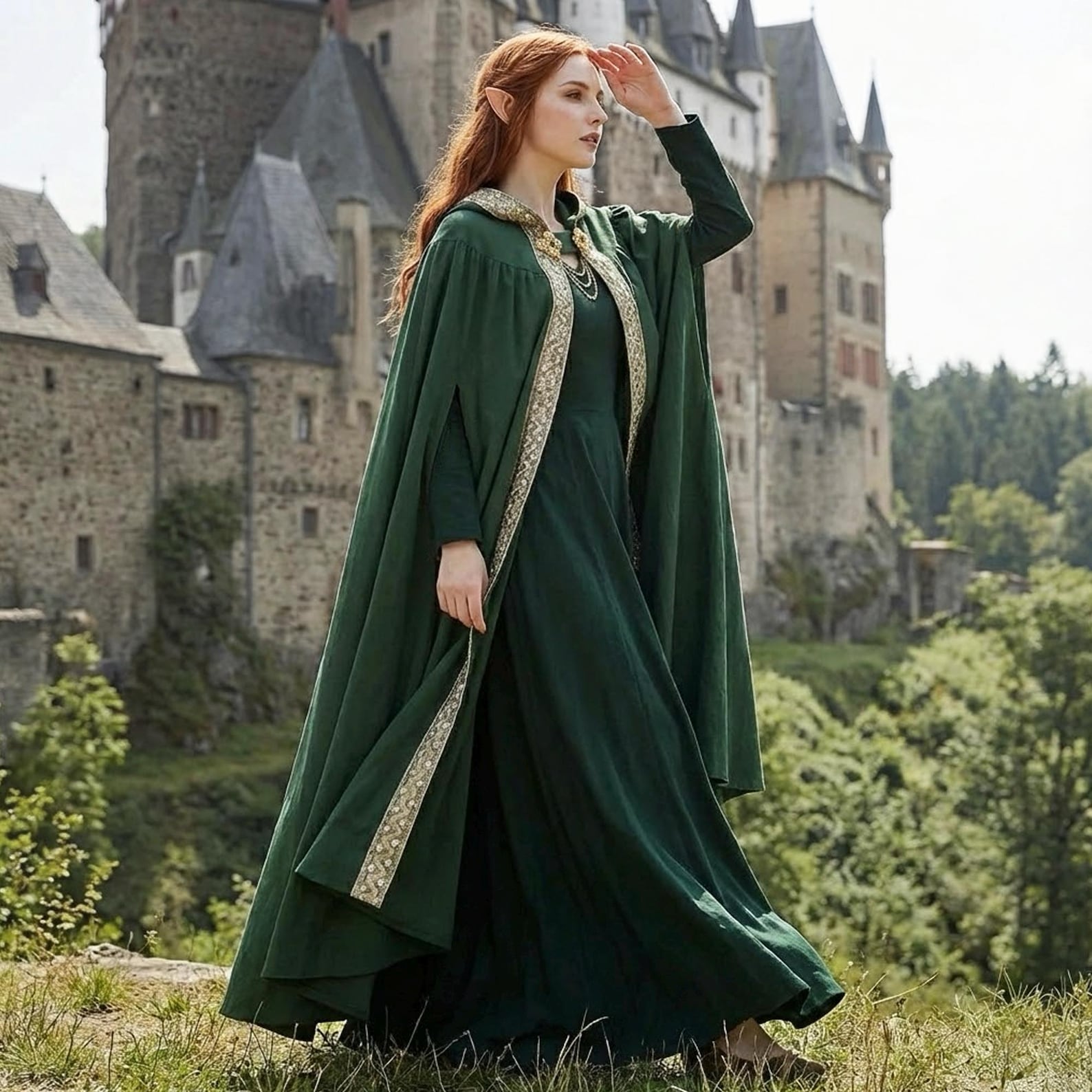 Renaissance Elven Cape Hood - Renfaire Women Medieval Hooded Cloak for ...