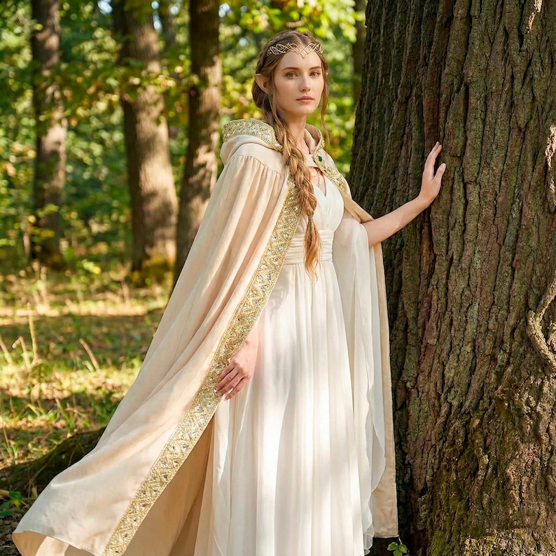 Renaissance Elven Cape Hood - Renfaire Women Medieval Hooded Cloak for ...