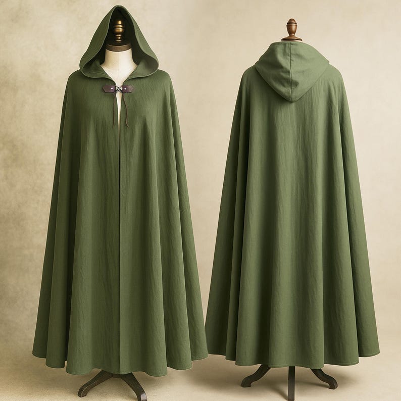 Medieval Ranger Full Outfit - Hooded Cape Cloak, Knight Shirt Tunic ...