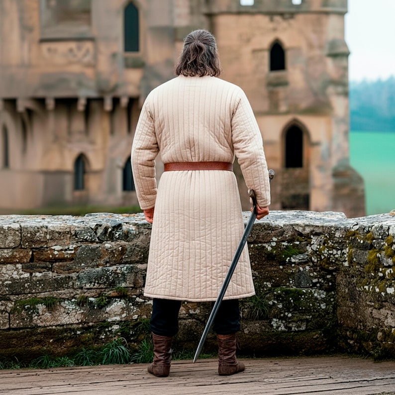 Medieval Knight Gambeson & Utility Belt, Renaissance Fair Quilted Coat ...