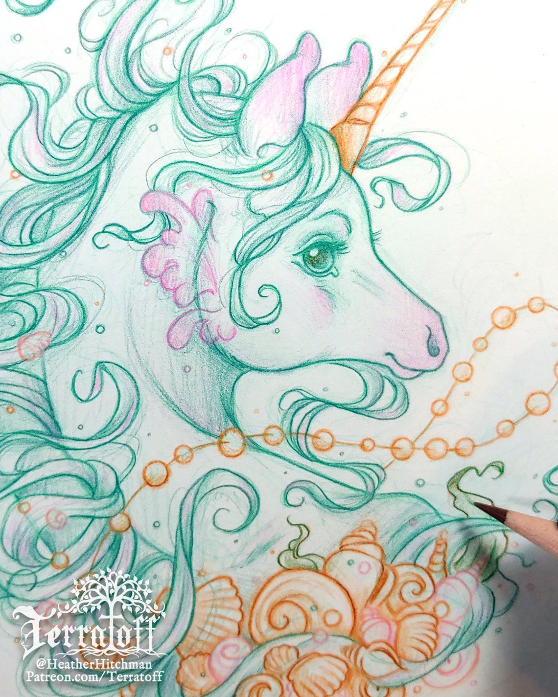 Giclee Unicorn Print: the Mermacorn Coronation - Limited Edition 5x7 ...