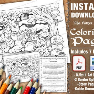 Father Kirin Coloring Page Download | Kirin With Baby Unicorn | Instant ...