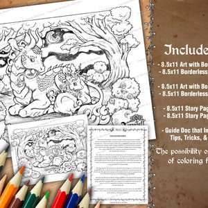 Father Kirin Coloring Page Download | Kirin With Baby Unicorn | Instant ...