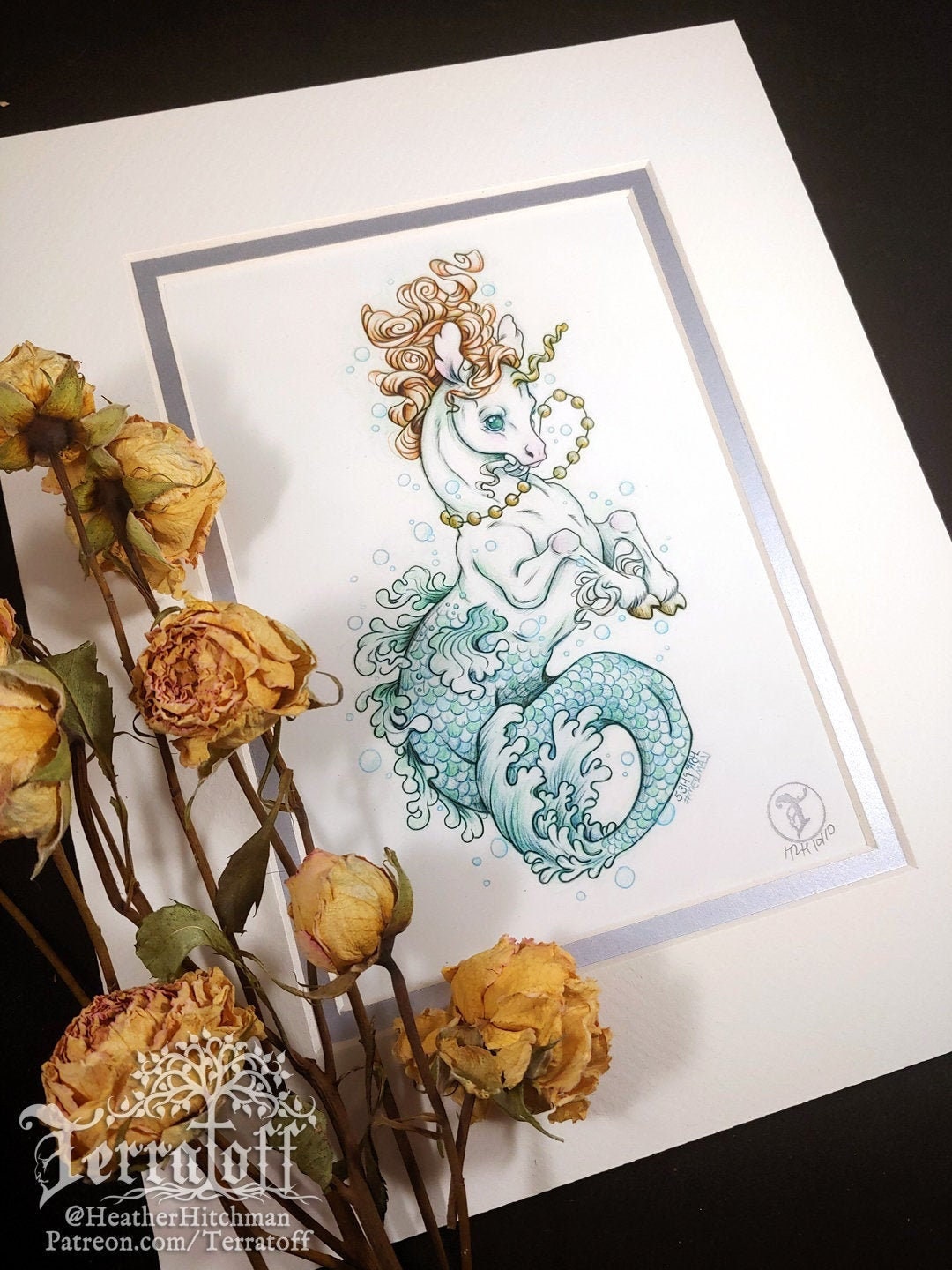 Giclee Merfolk Print: the Scarlet Mermacorn - Limited Edition Print ...