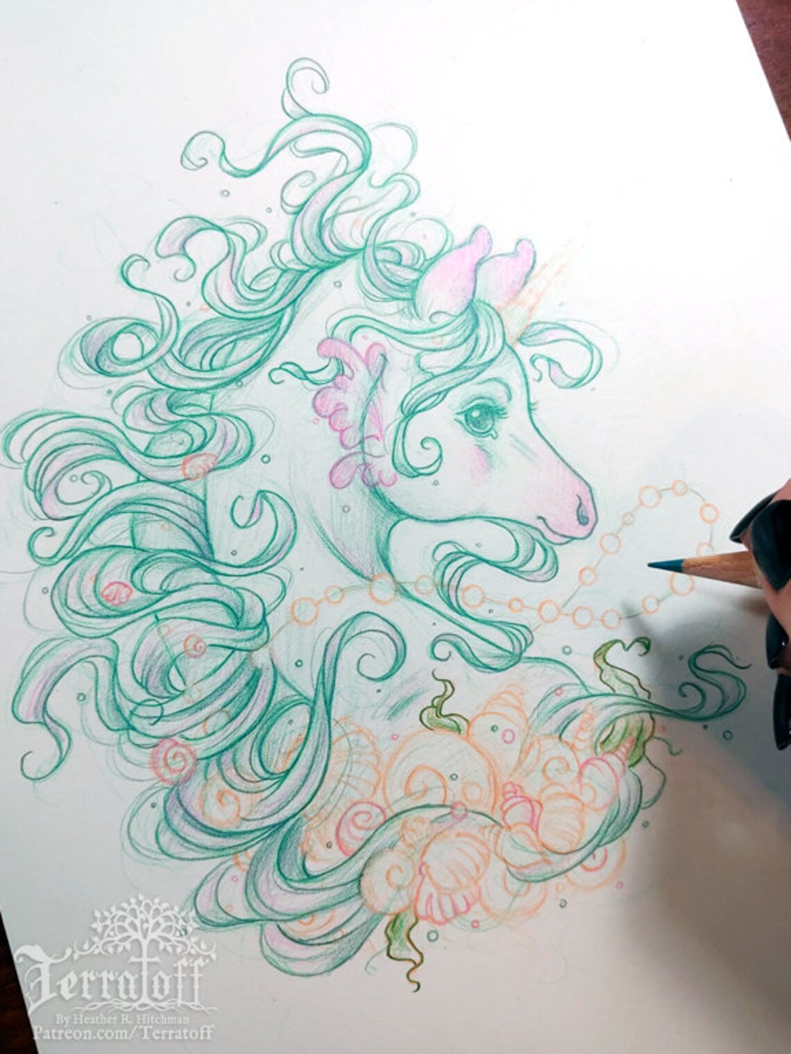 Giclee Unicorn Print: the Mermacorn Coronation - Limited Edition 5x7 ...