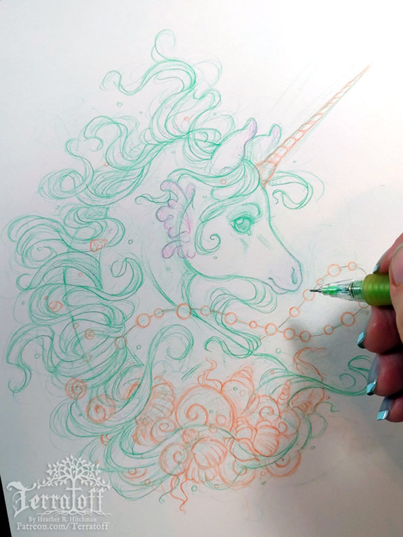 Giclee Unicorn Print: the Mermacorn Coronation - Limited Edition 5x7 ...