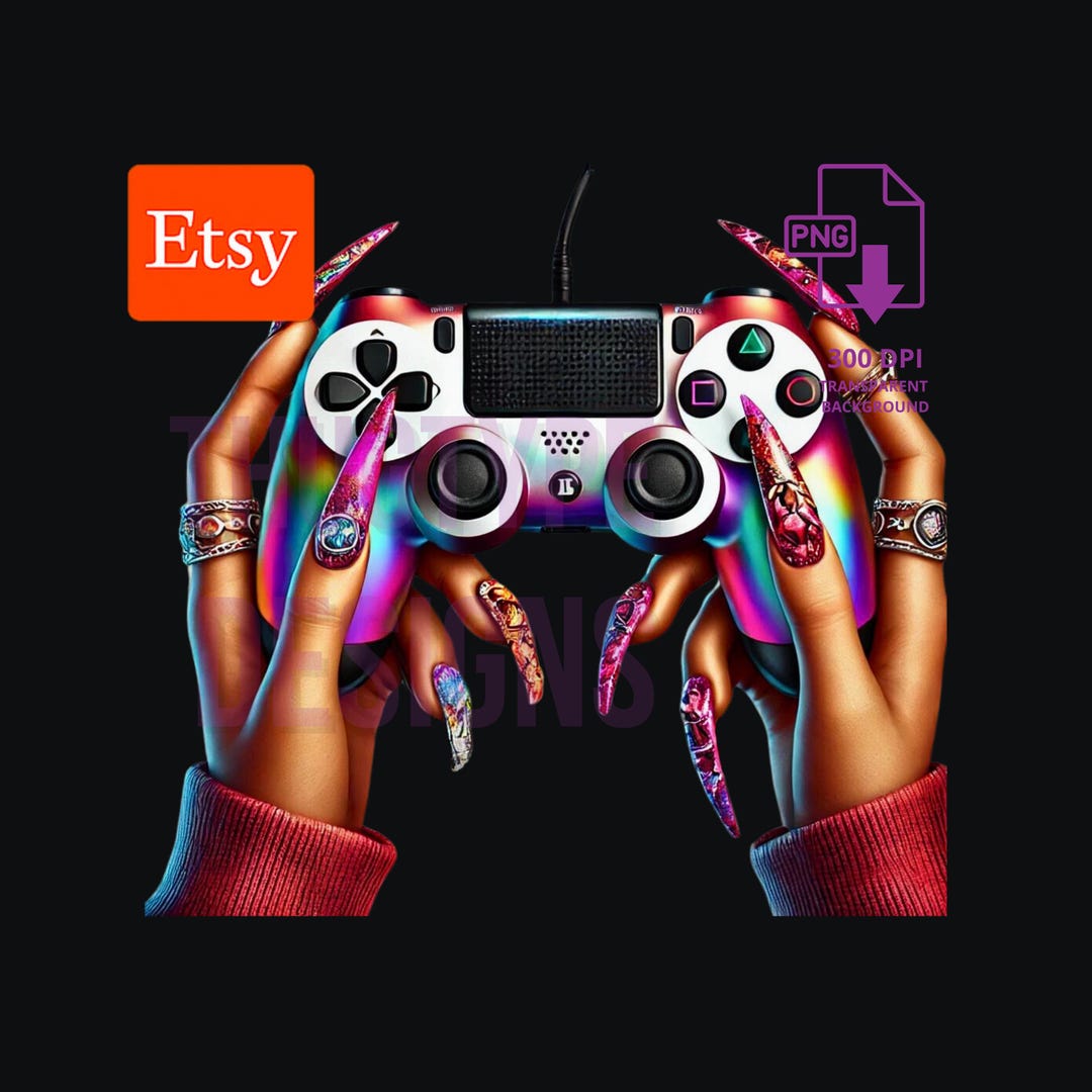 Gamer Girl Hands With Nails Holding Controller PNG | Feminine Gaming ...