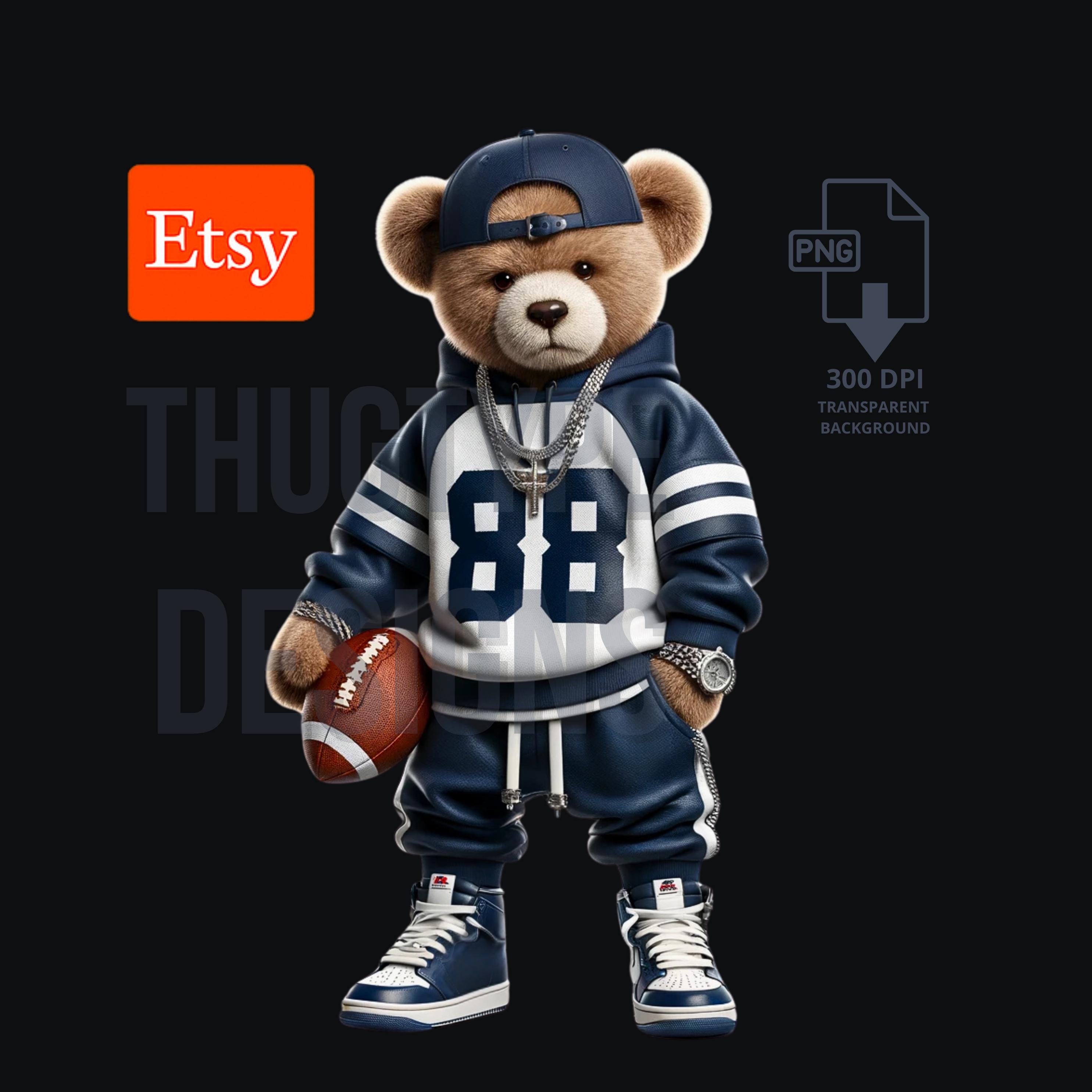 Dallas Football Hip Hop Teddy Bear PNG | Cowboys Streetwear Teddy ...