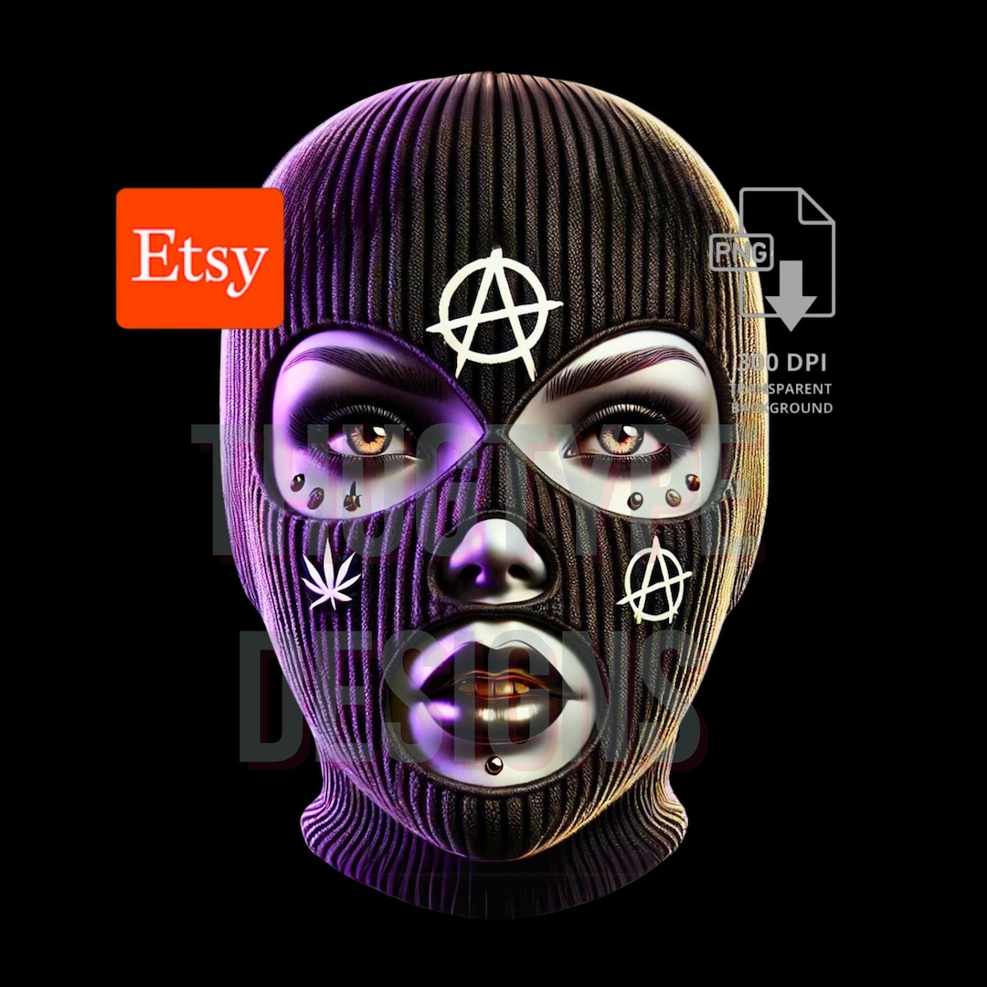 Anarchy Gangsta Ski Mask Girl Png, Ski Mask Gangsta Girl Png, Black Ski ...