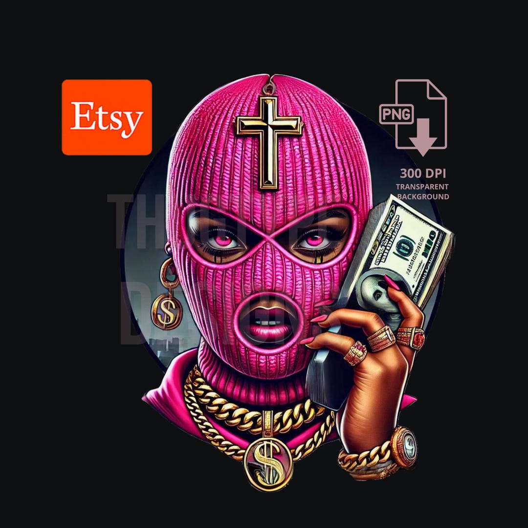 Ski Mask Girl Png Ski Mask Nubian Girl With Money Png Pink Ski Mask ...