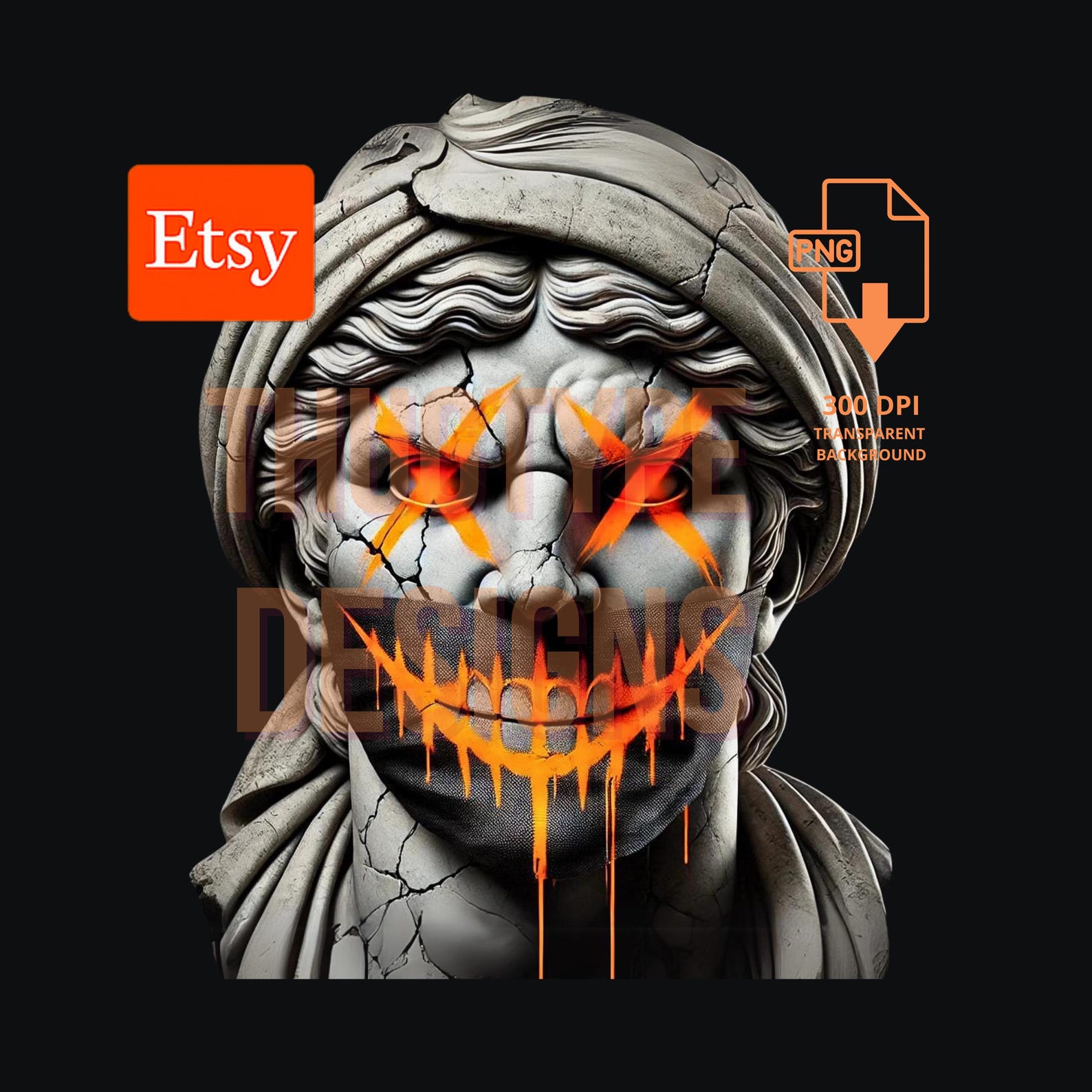 Drippings Gangsta David Statue Png - Gangsta Png - Streetwear Png ...