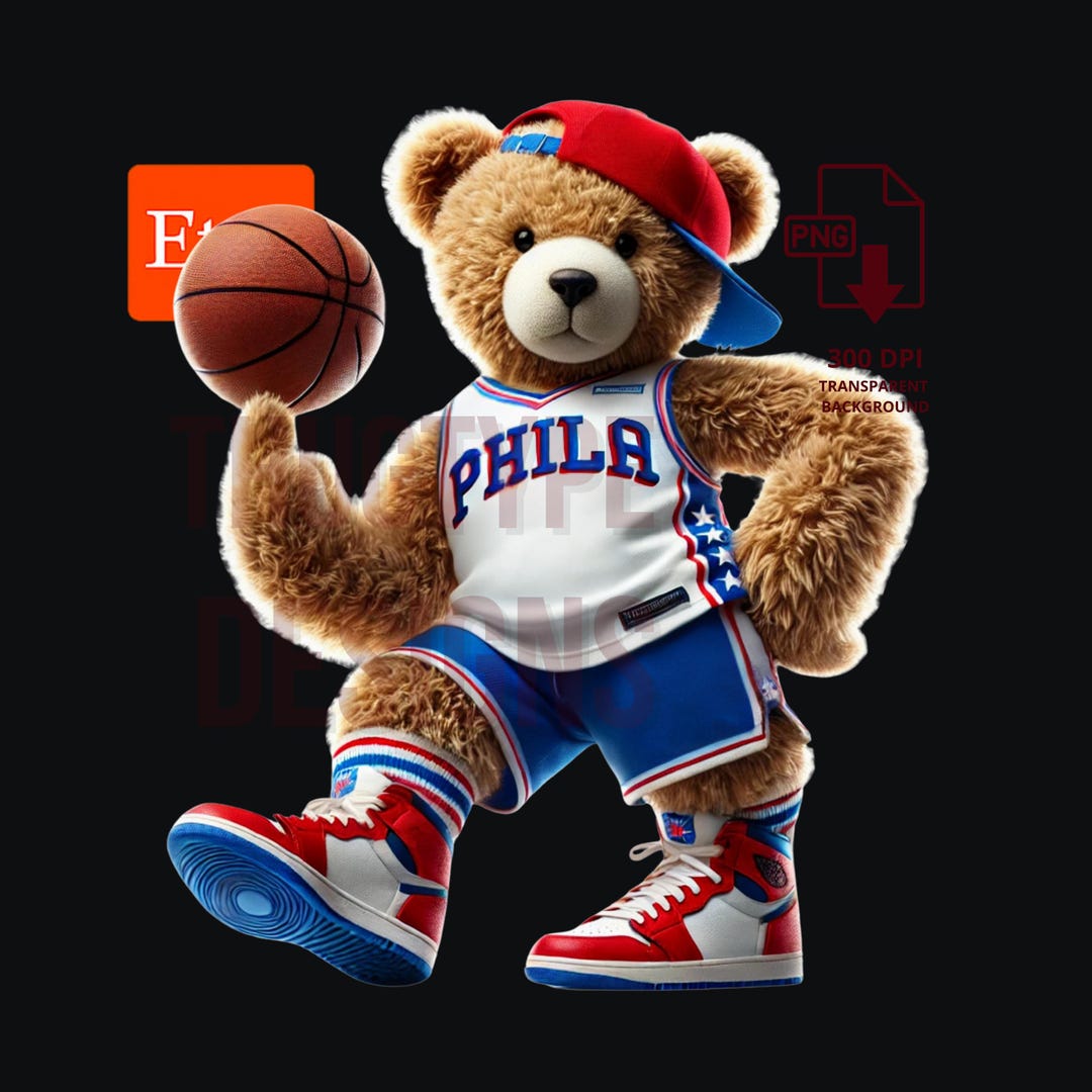 Philadelphia Basketball Hip Hop Gangsta Teddy Bear PNG | Urban B-ball ...