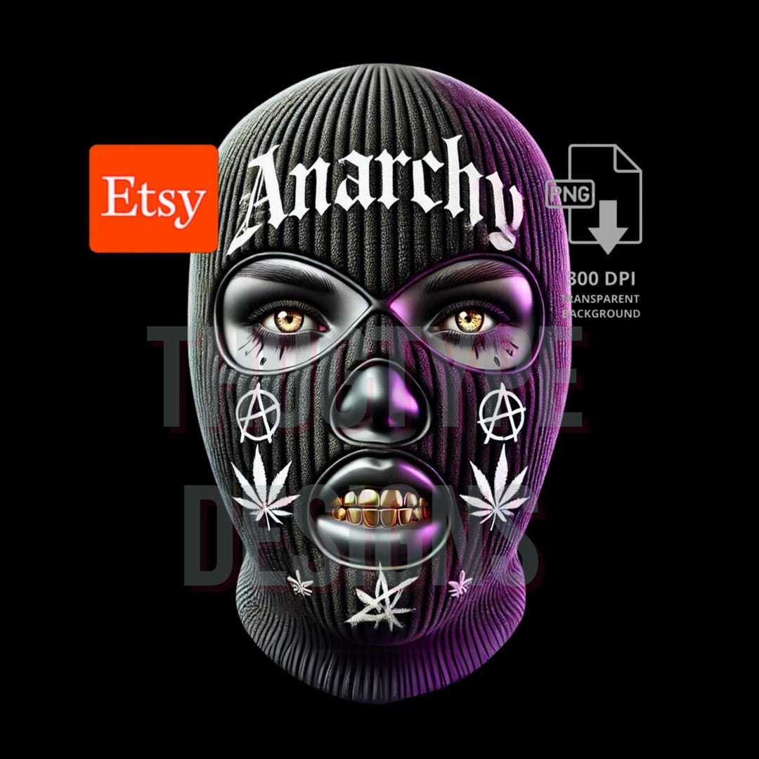 Anarchy Gangsta Ski Mask Girl Png, Ski Mask Gangsta Girl Png, Black Ski ...