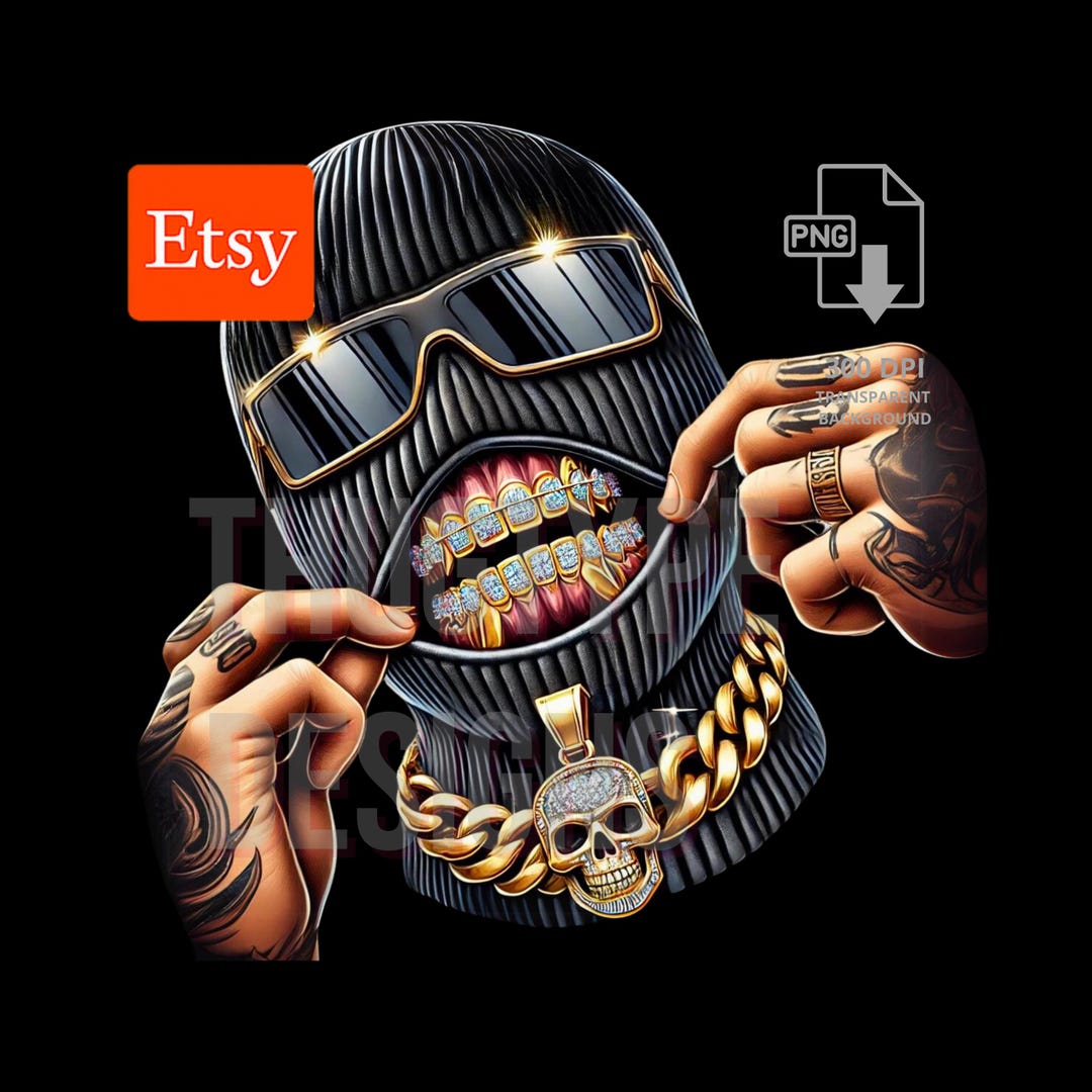 Diamond Teeth Ski Mask Gangster PNG Gangster PNG Money Urban Designs ...