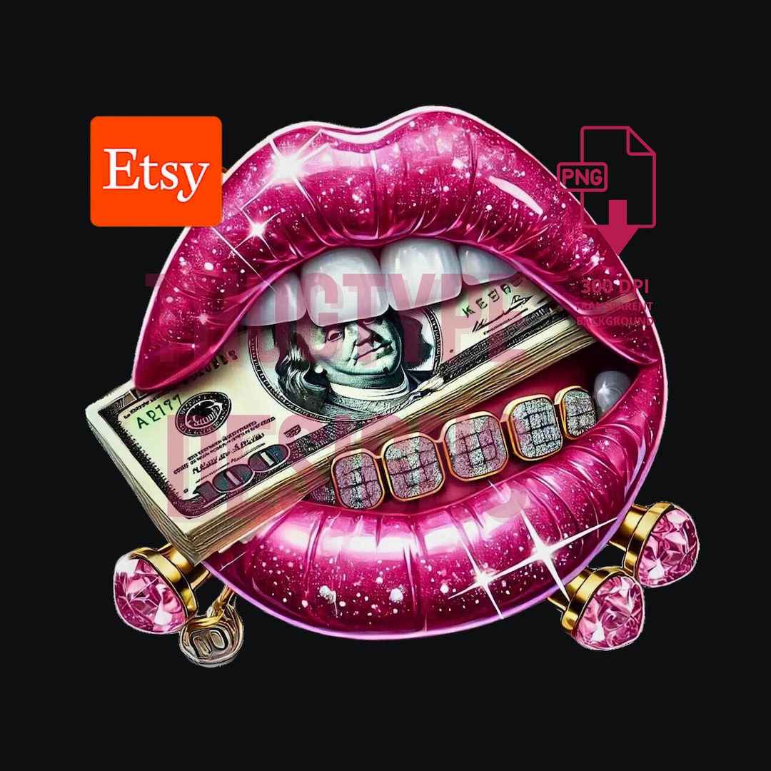 Diamonds Themed Money Lips PNG Clipart | High-quality Transparent Pink ...