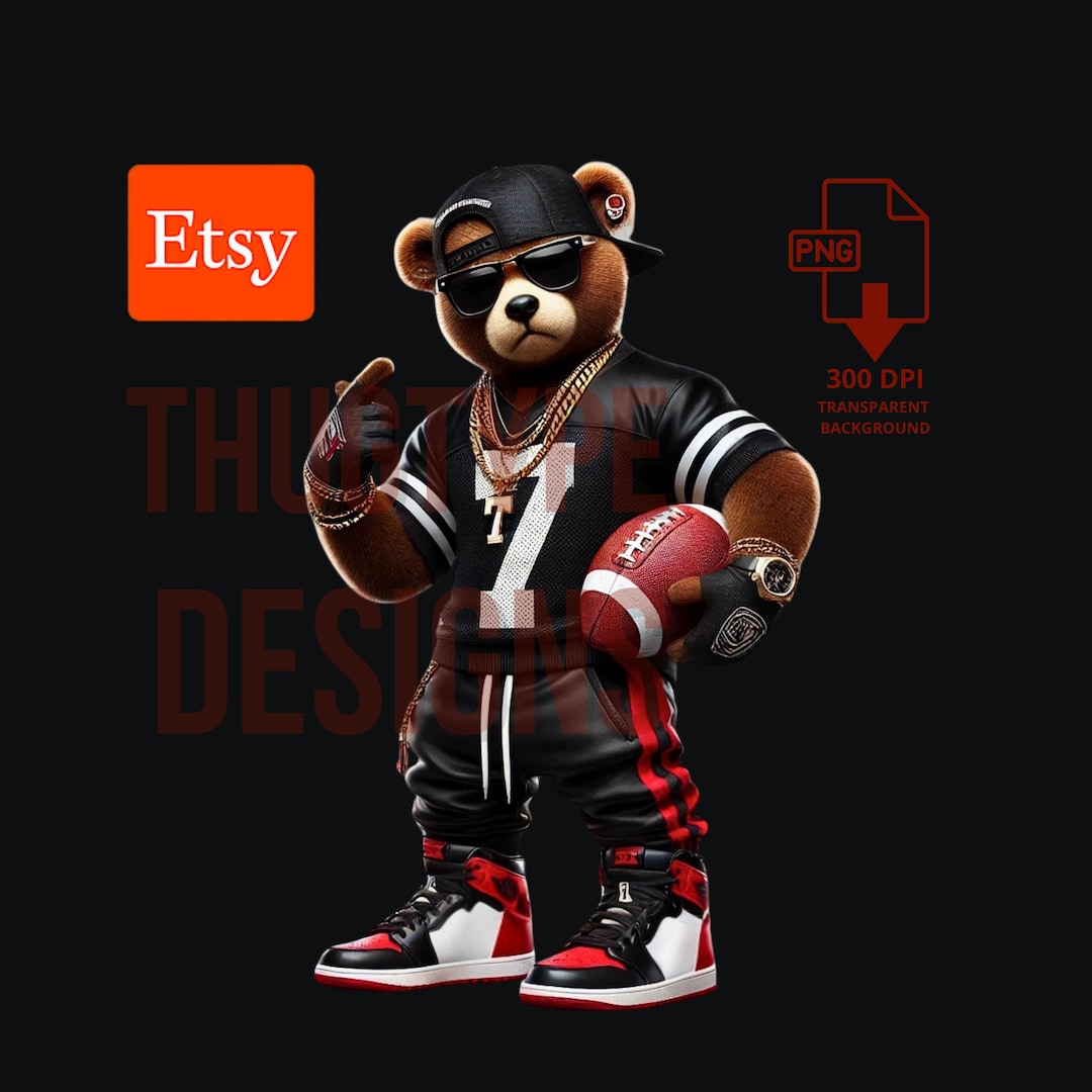 Atlanta Football Teddy Bear Png, PNG, Football Inspired Png, Digital ...