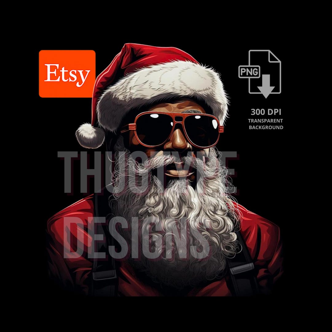 African American Santa Clipart, Black Santa Clipart PNG, Santa Claus ...