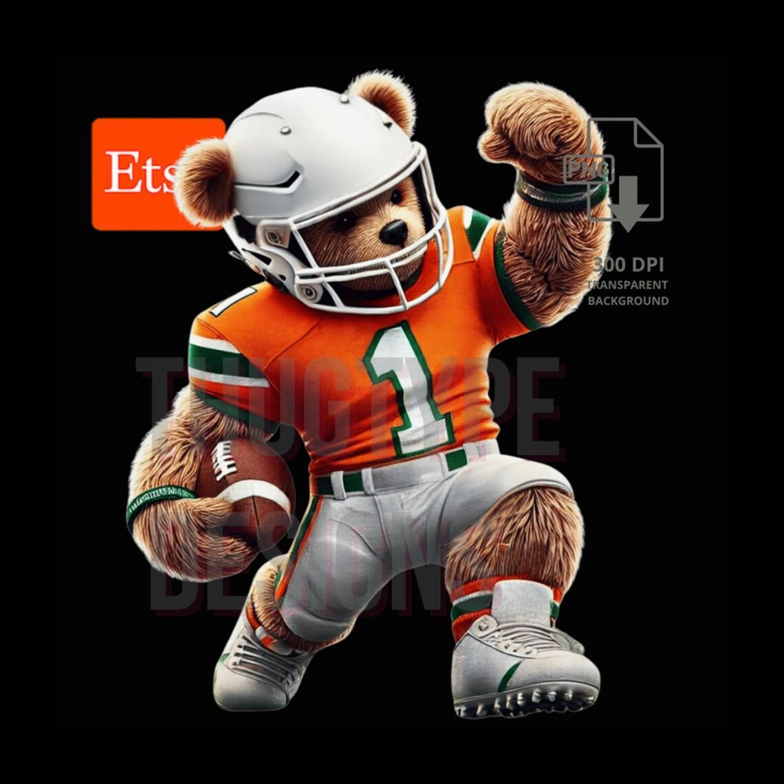 Football Teddy Bear Png, PNG, Digital Download, PNG, Football Teddy ...