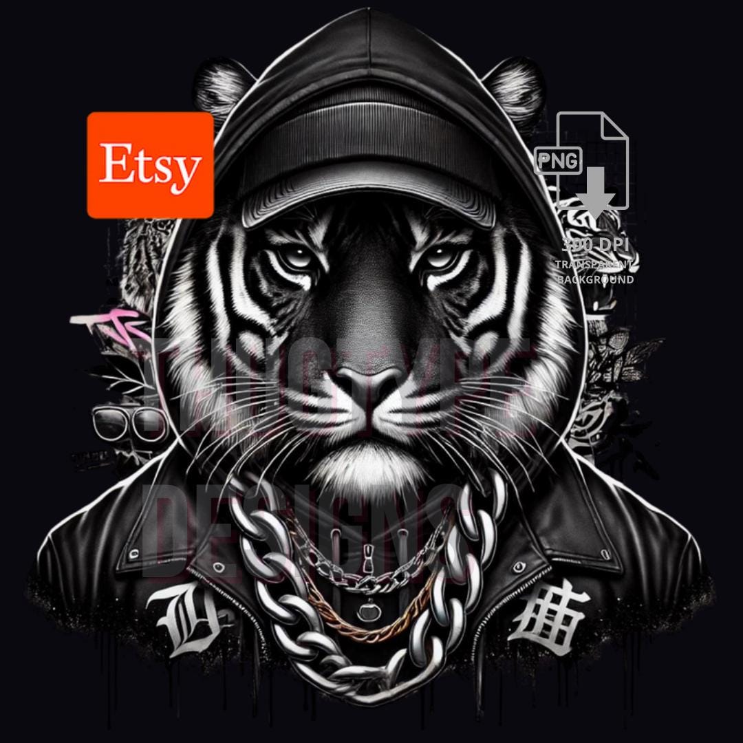 Dripping Gangsta Streetwear Graffiti Tiger PNG | Graphic T-shirt ...