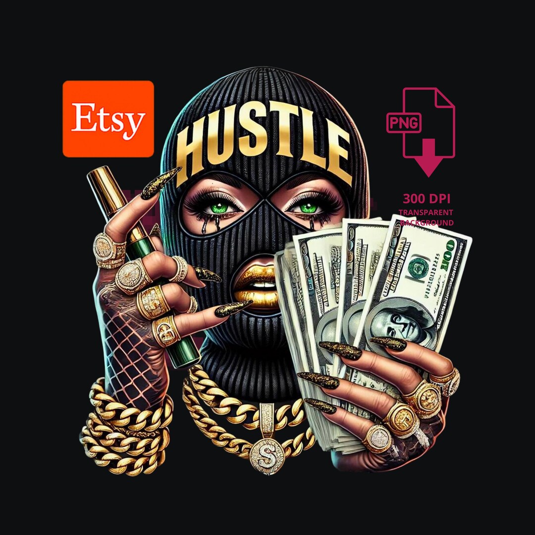 Hustle Ski Mask Girl Png, Ski Mask Gangsta Girl Png, Black Ski Mask ...