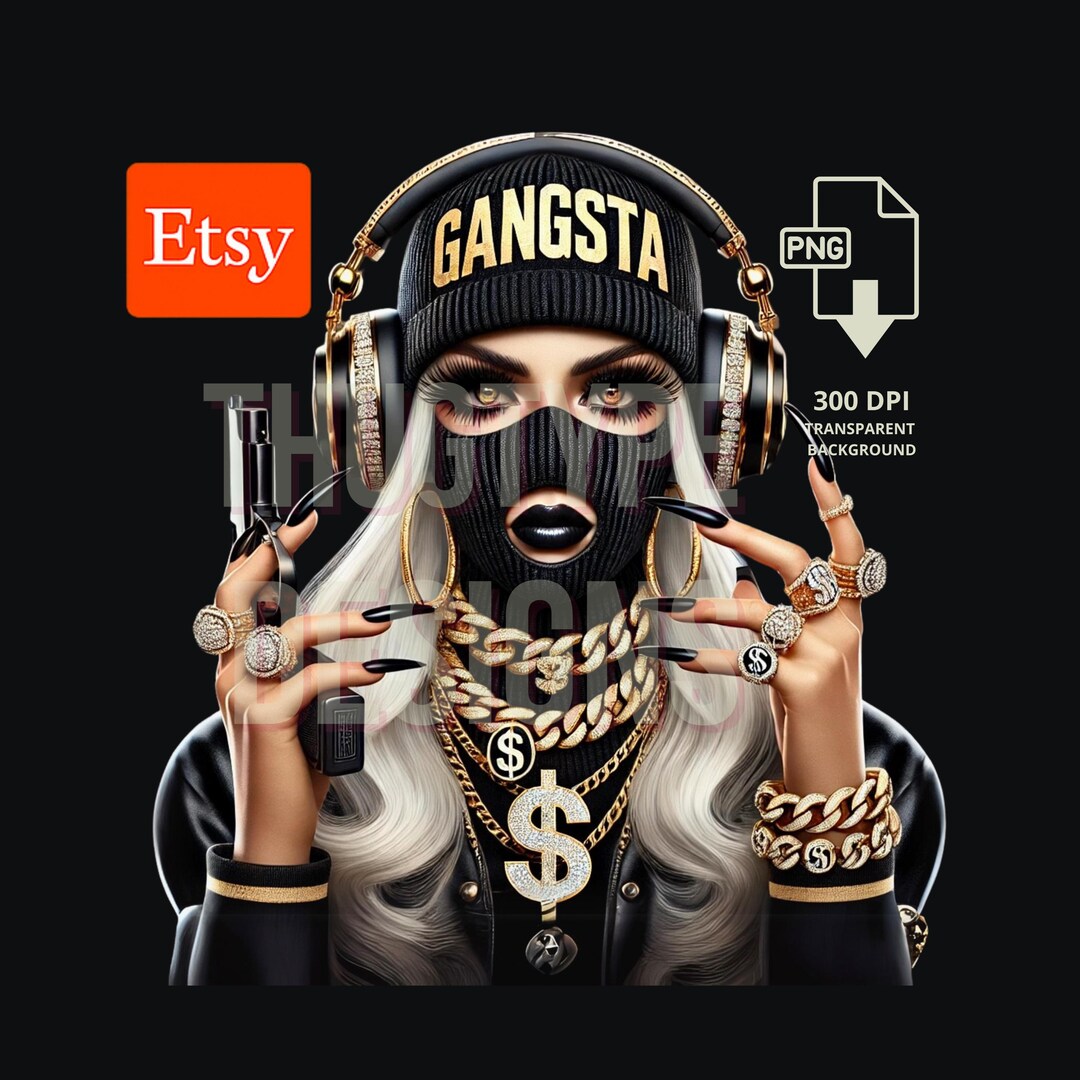 Armed Ski Mask Girl Png, Ski Mask Gangsta Girl Png, Black Ski Mask Girl ...