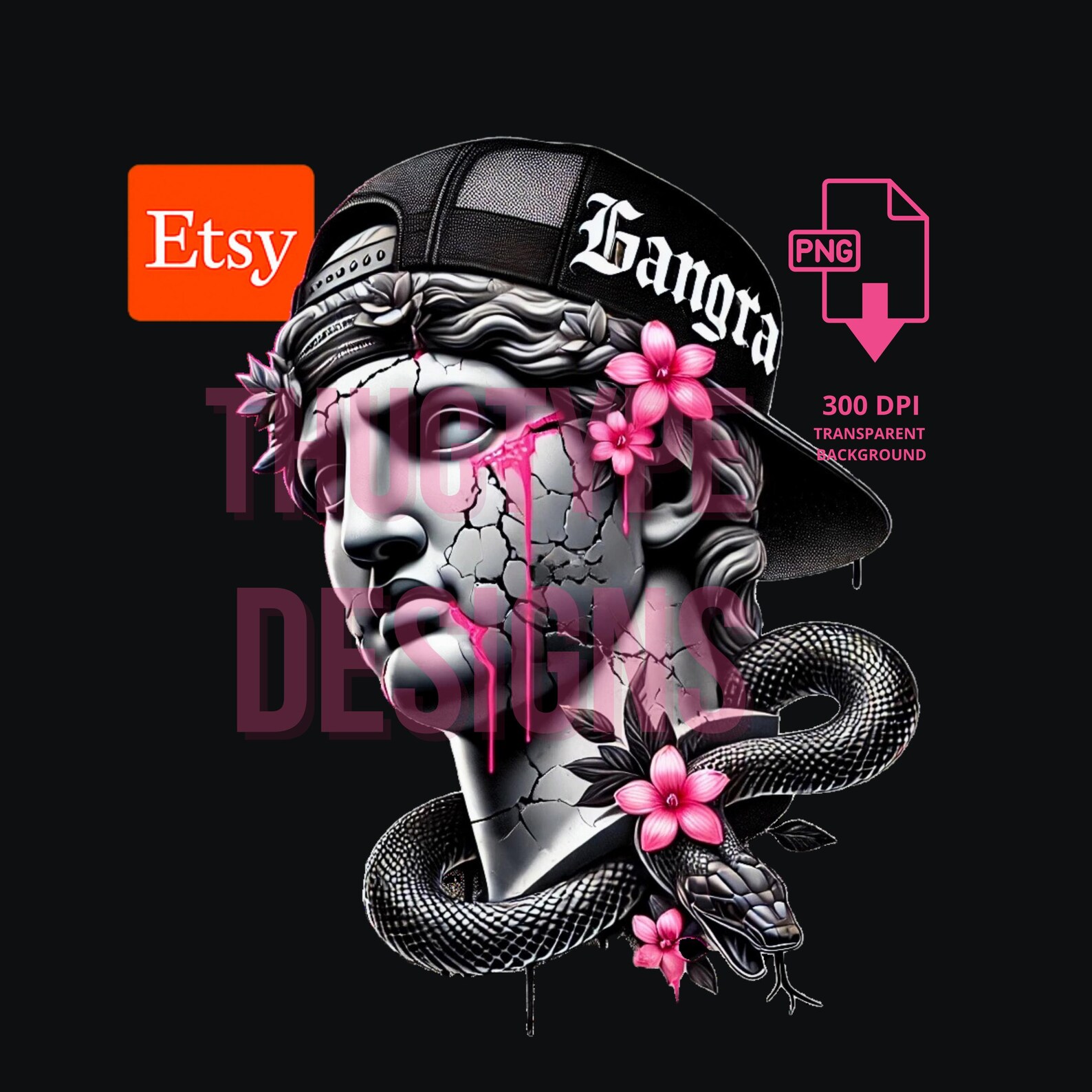 Drippings Gangsta David Statue Png - Gangsta Png - Streetwear Png ...