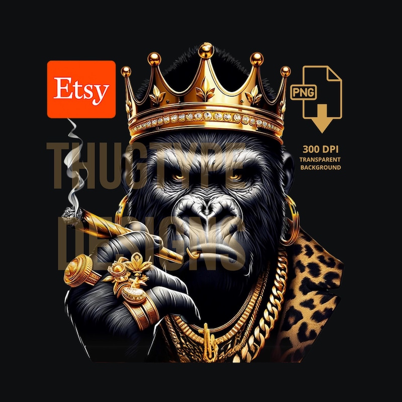 Gorilla Vector Png - Etsy UK