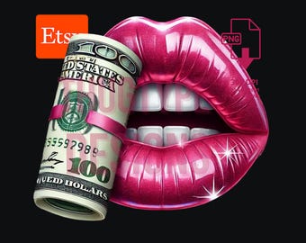 Glam Money Lips PNG Clipart | High-quality Transparent Pink Lip Art ...