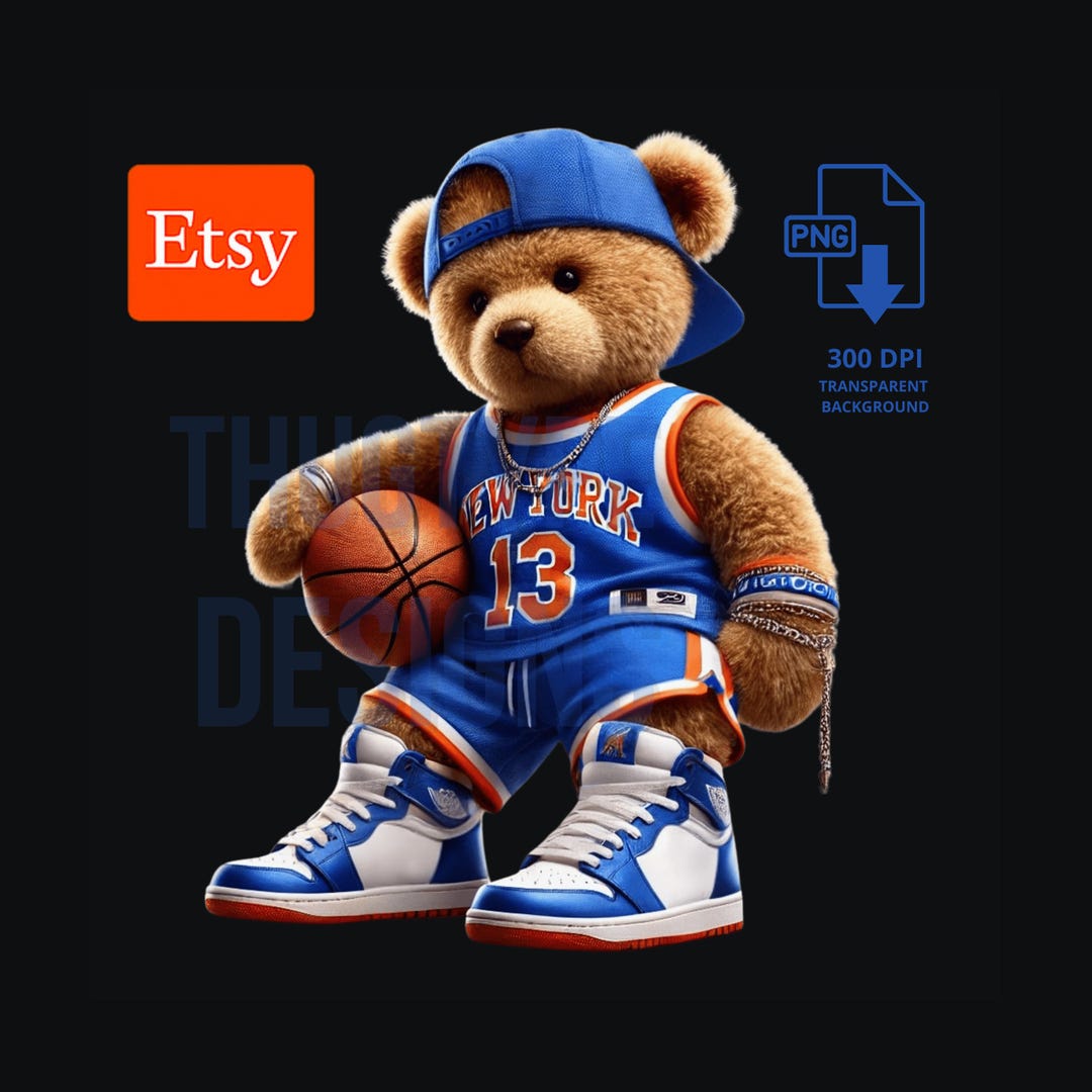 New York Basketball Hip Hop Teddy Bear PNG | Urban Baller Teddy Clipart ...