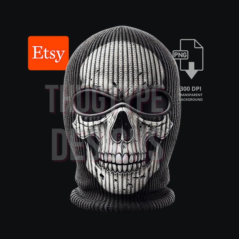 Skull Ski Mask Gangster PNG, Gangster PNG, Urban Designs, Streetwear ...