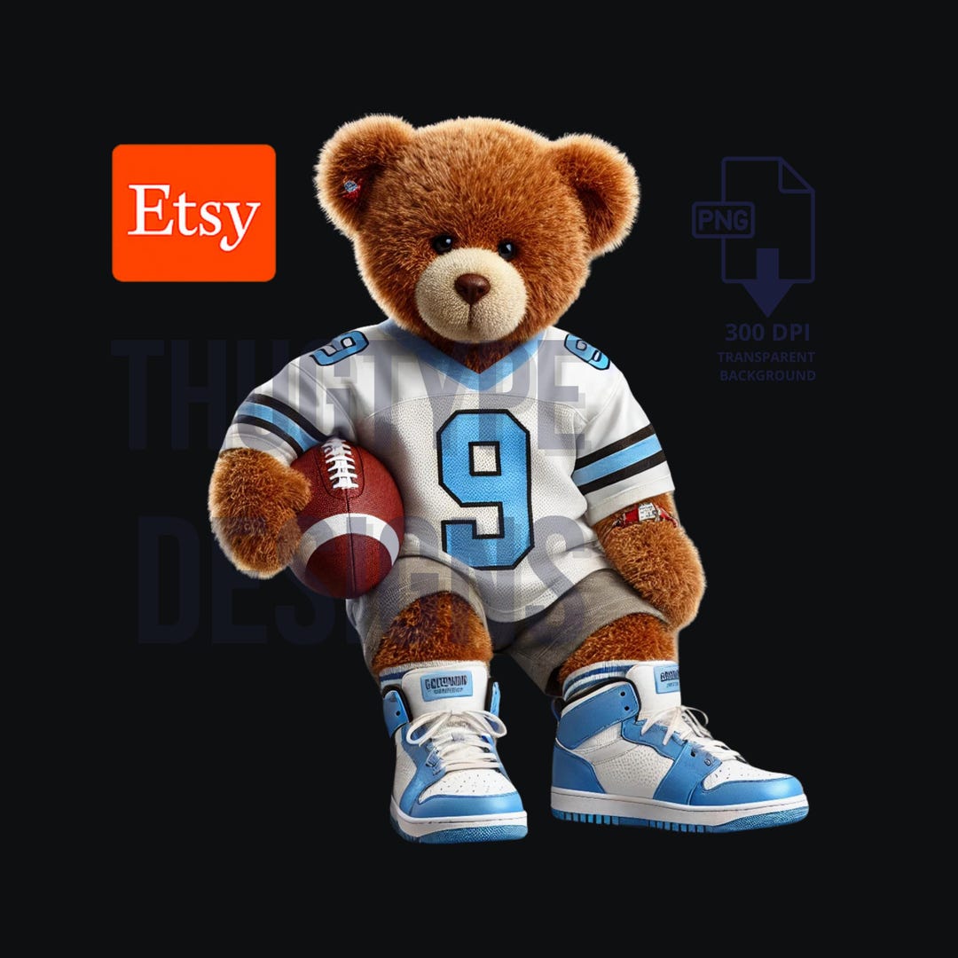 LA Football Teddy Bear Png, Football Inspired Png, Digital Download ...