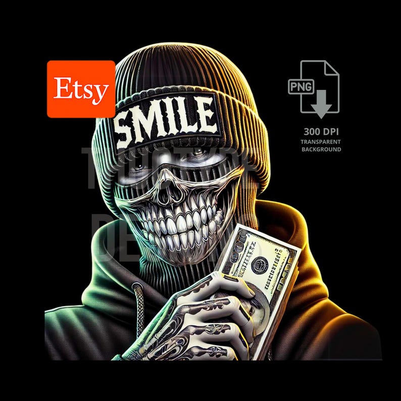 Smile Ski Skull Mask Gangster PNG, Gangster PNG, Money Urban Designs ...