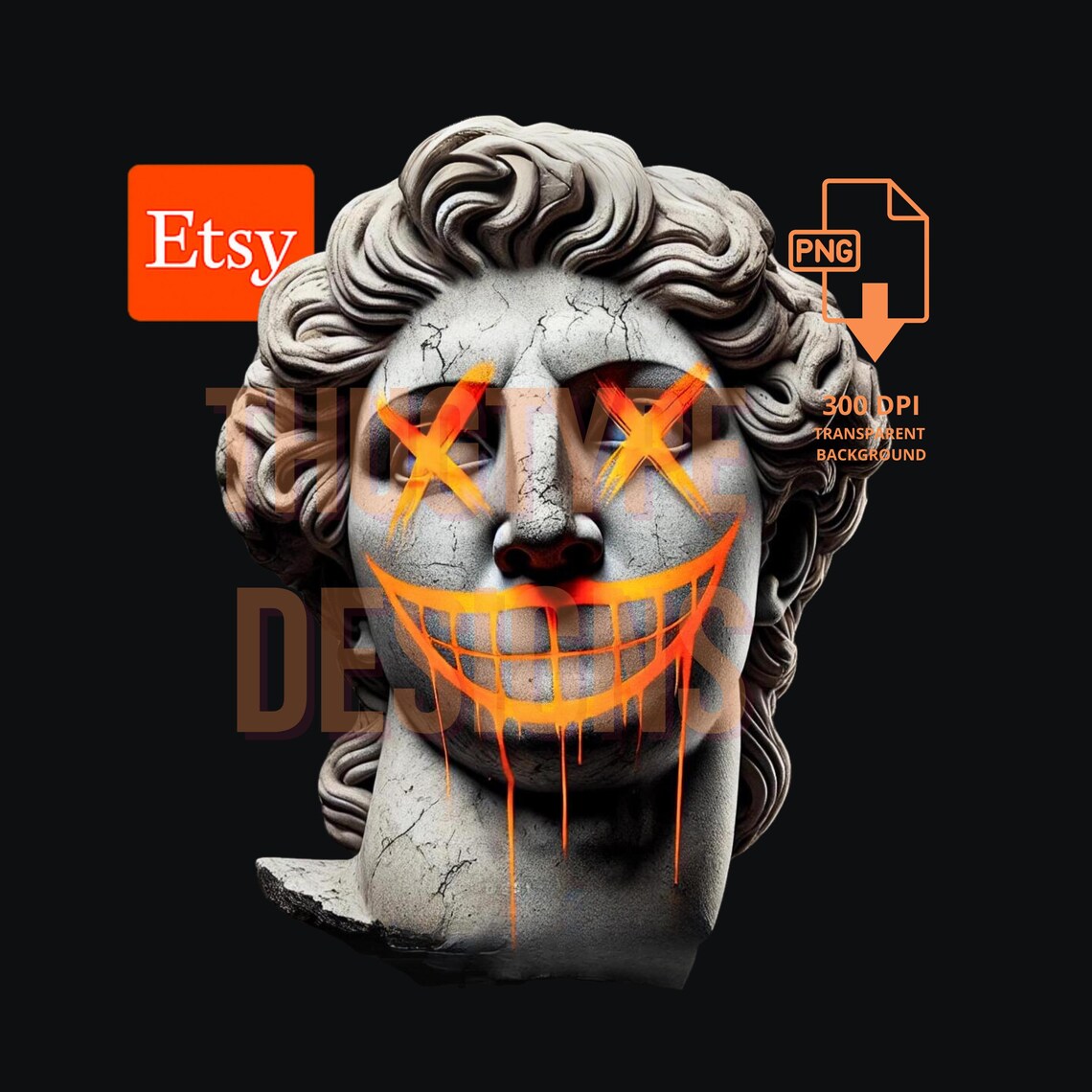 Drippings Gangsta David Statue Png - Gangsta Png - Streetwear Png ...