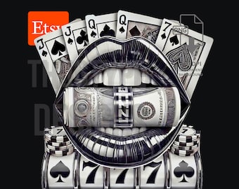 Golden Female Lips Png, Dripping Money Themed, Retro Sublimation Design ...