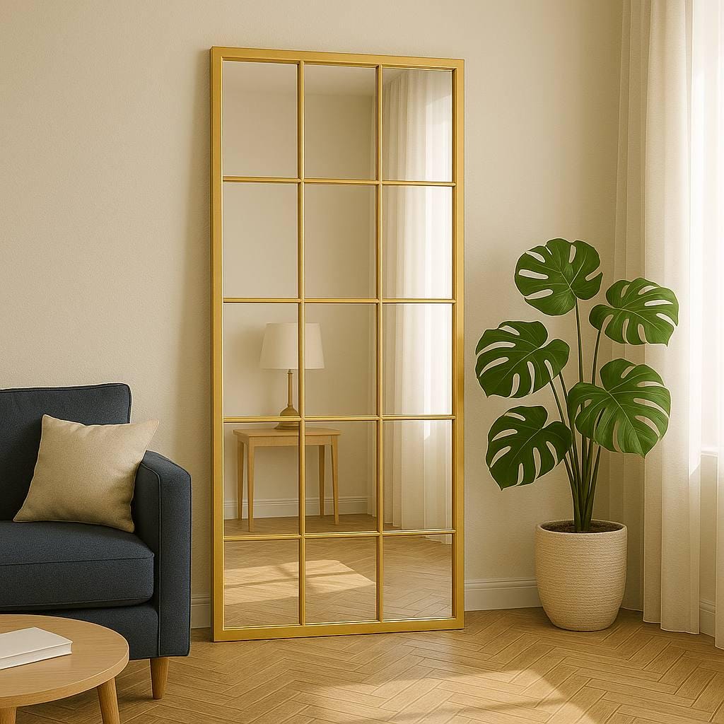 Handmade Full Length Window Mirror – Scandinavian Style, Decorative ...
