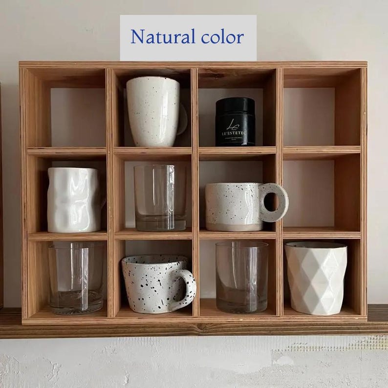 Wooden Mug Shelves, Cup Organizer, Tea Cup Shelf, Сup Holder Rack, Hand ...