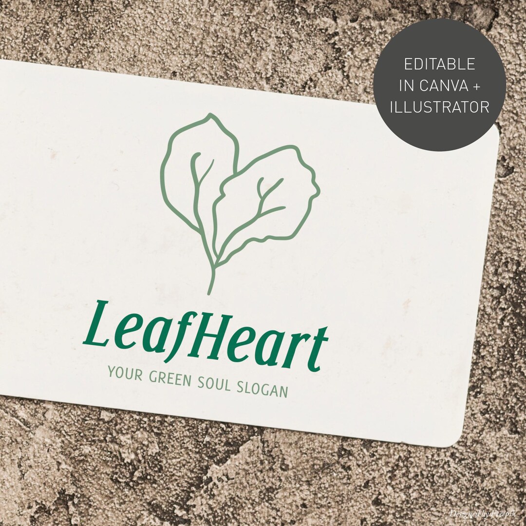 Leaf Heart Logo | Sustainable Branding for Wellness, Eco-friendly ...