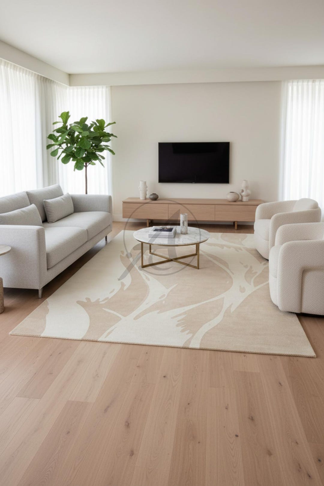 Hand-tufted Wool Rug | Beige Abstract Pattern | Modern Area Rug ...