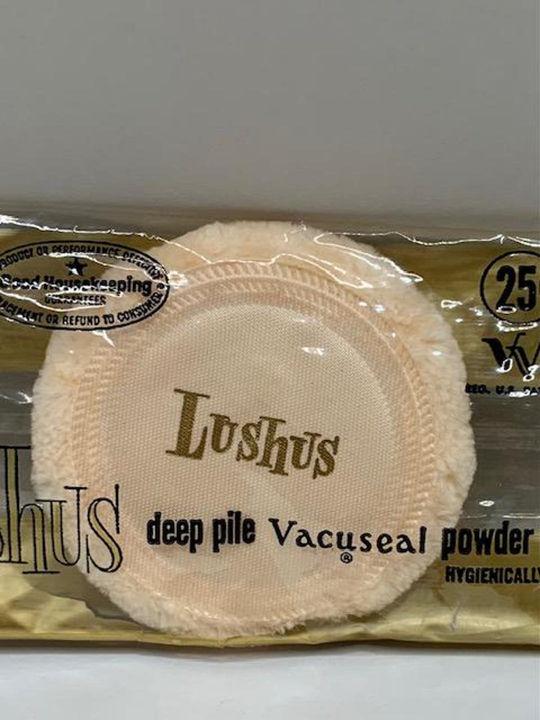 Vintage Lushus Deep Pile Powder Puff - Unused, Original Open Packaging ...