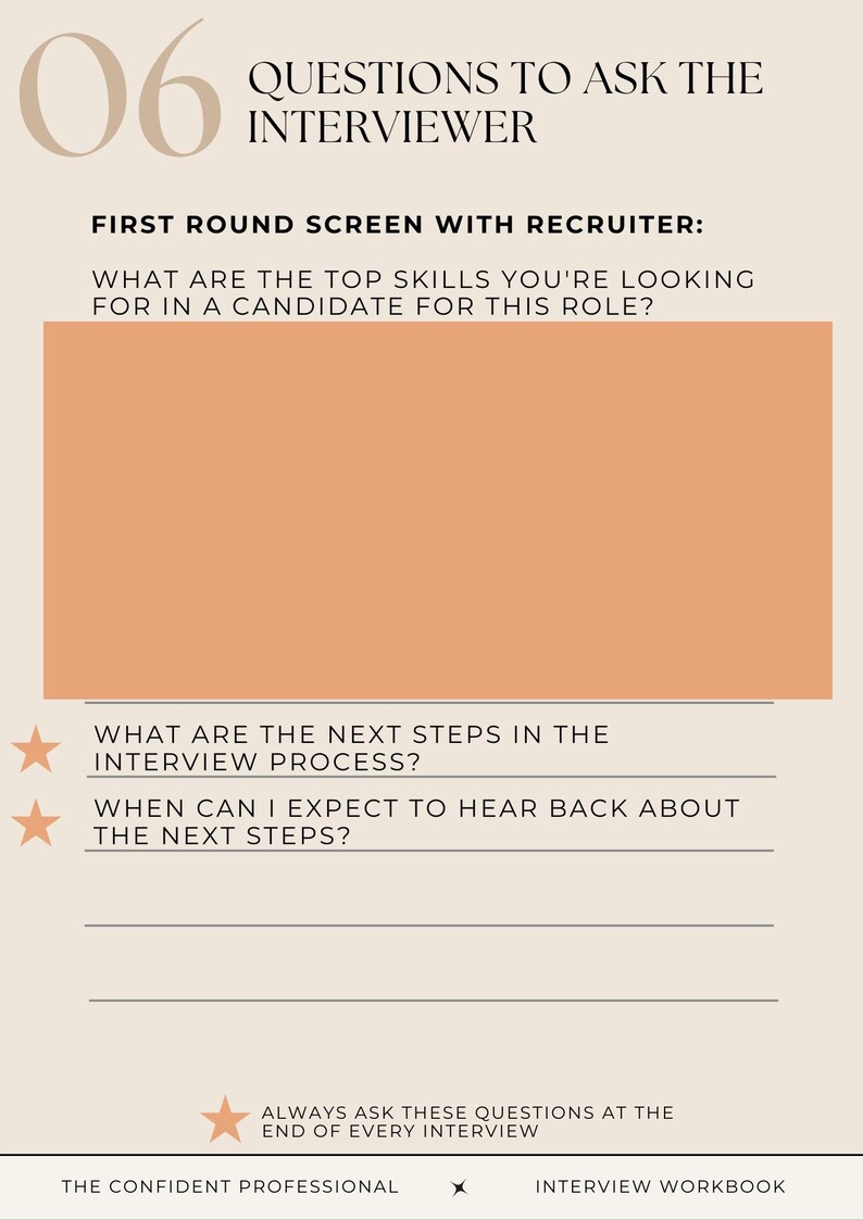 Interview Success Workbook | Job Interview Prep Guide | STAR Method ...