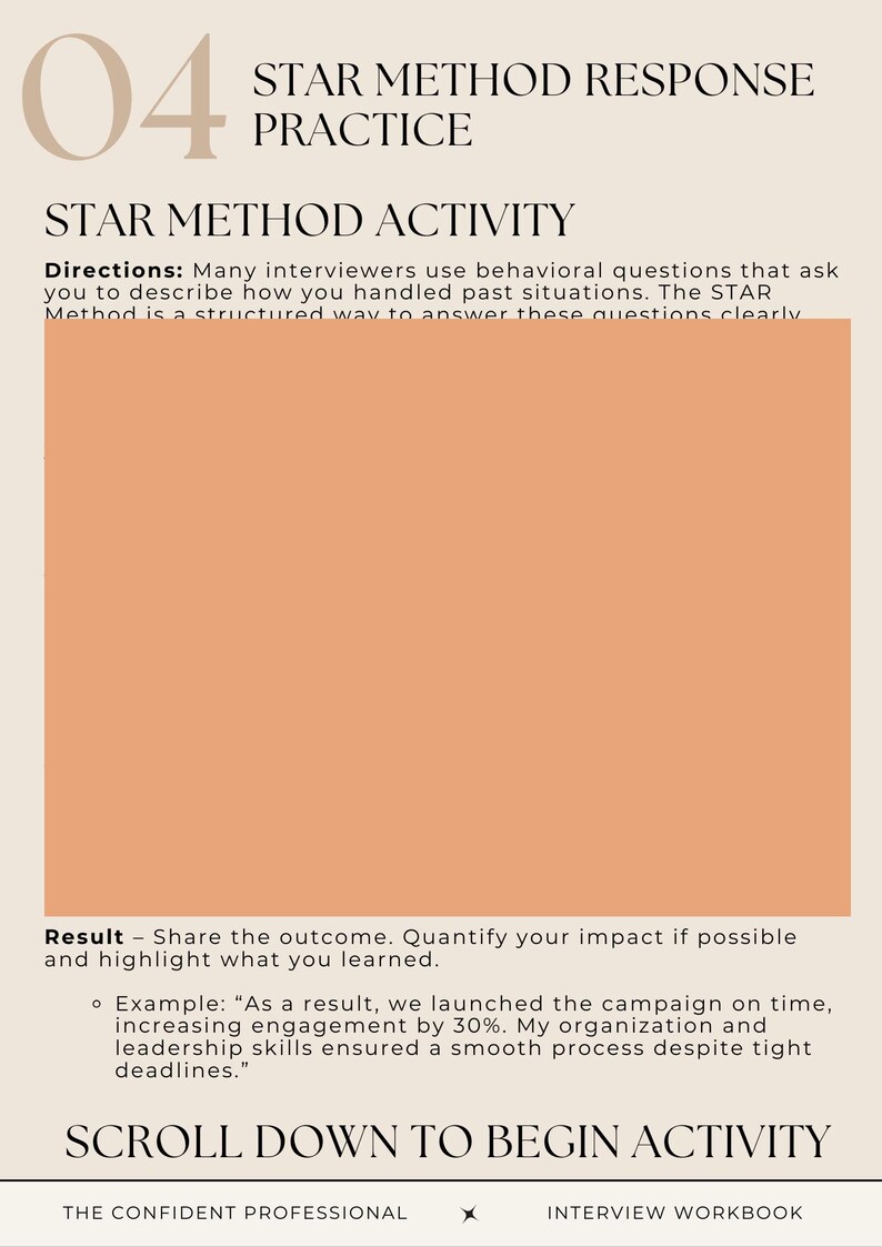 Interview Success Workbook | Job Interview Prep Guide | STAR Method ...